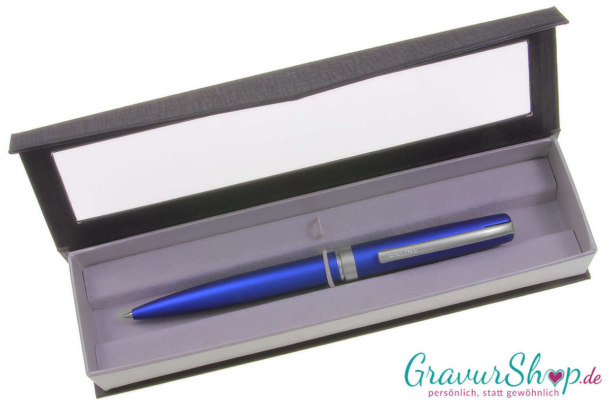 Online Eleganza Kugelschreiber Blau mit Gravur | GravurShop