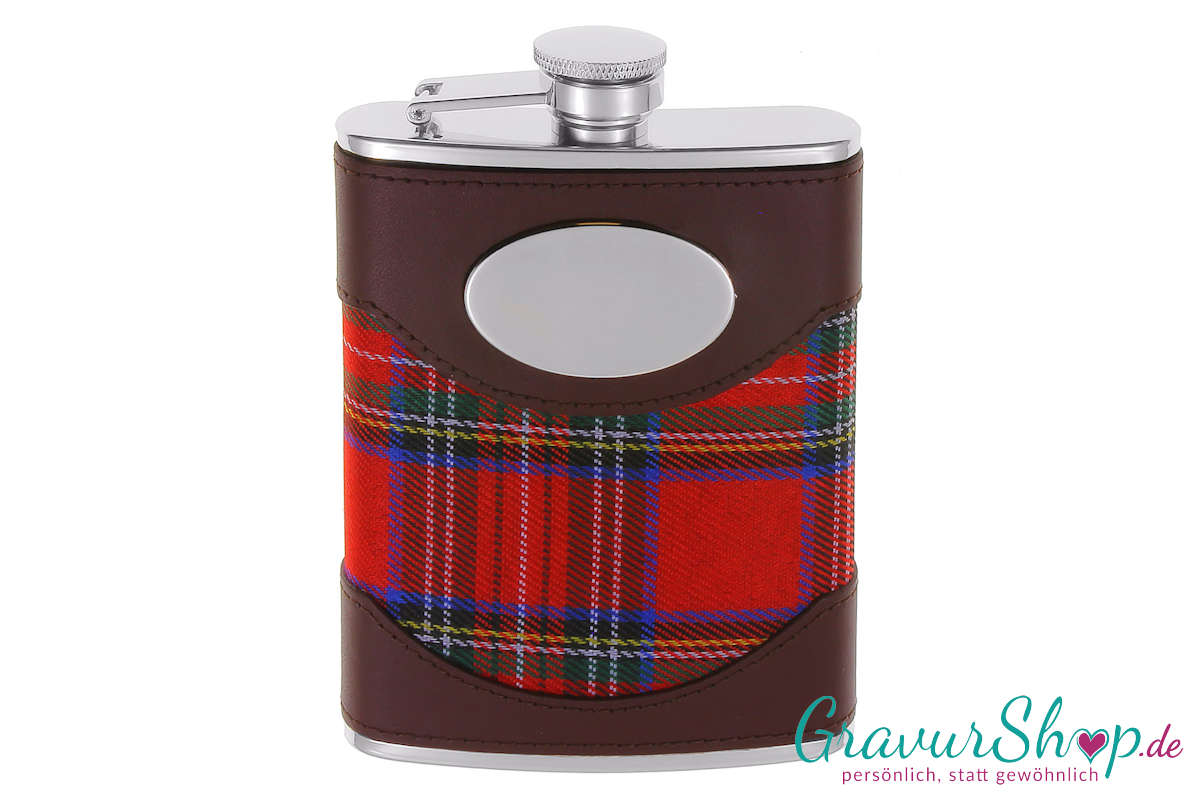 Karierter Flachmann inklusive Gravur | GravurShop